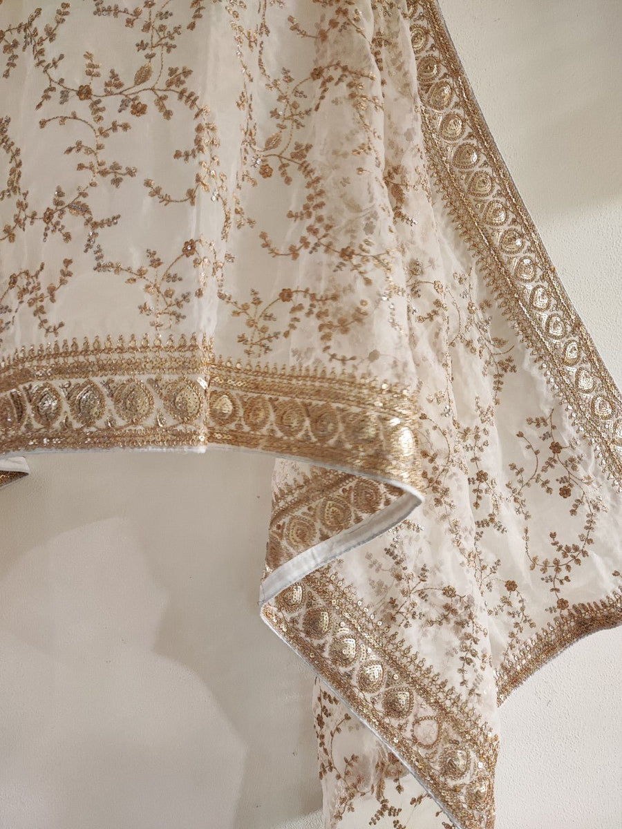 Sabyasachi inspired Dupatta. Organza Heavy border chunni – Neel ...